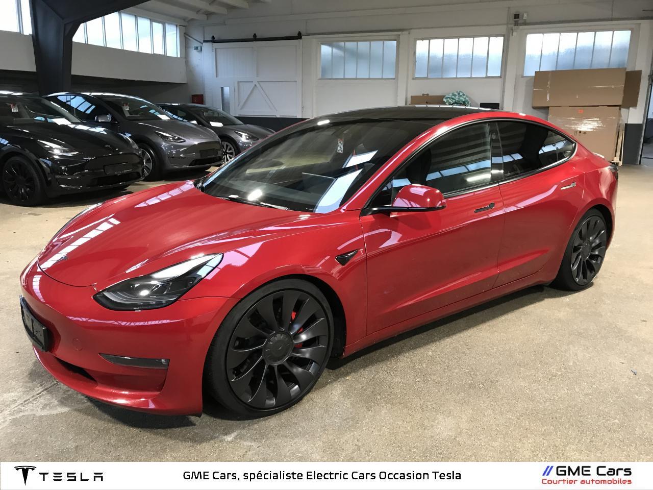 TESLA-MODEL 3-PERFORMANCE ROUGE RYZEN - NOUVEAU MODEL 2021 - int Noir ...